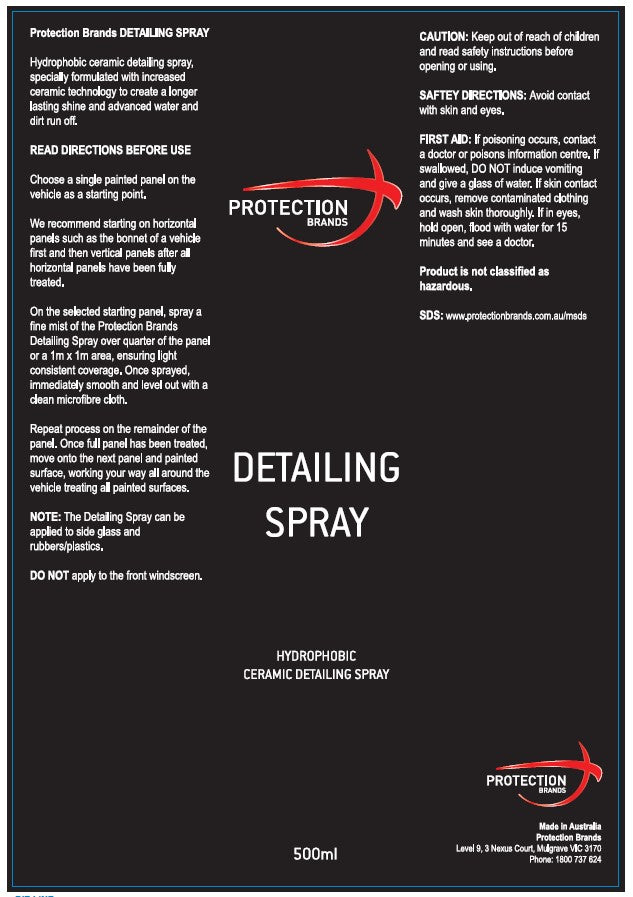 Cleaning/Detailing: Hydrophobic Detailing Spray – Protection Brands